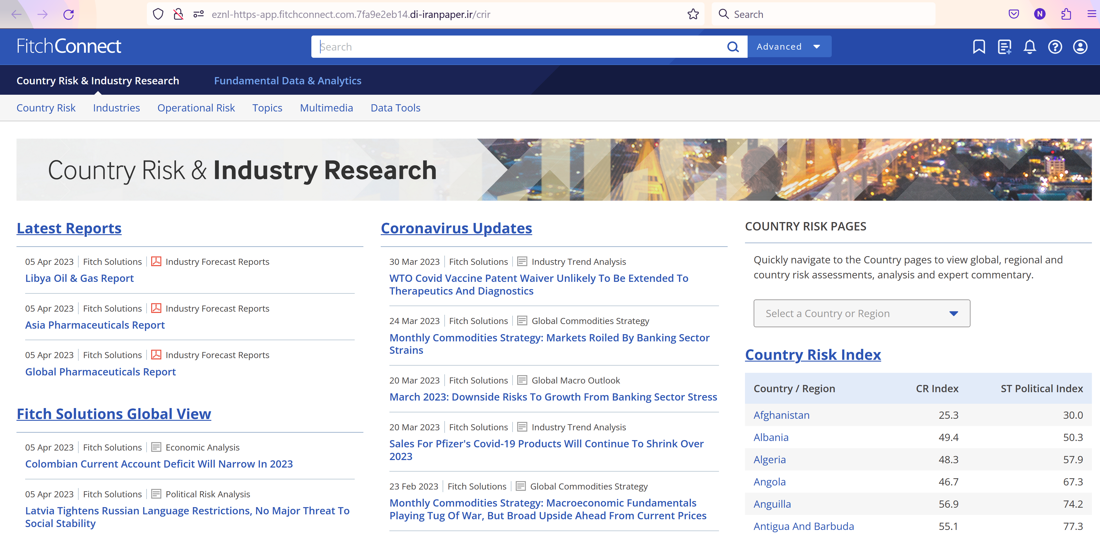 خرید اکانت و دسترسی به پایگاه فیچ کانکت Fitch Connect - ایران پیپر