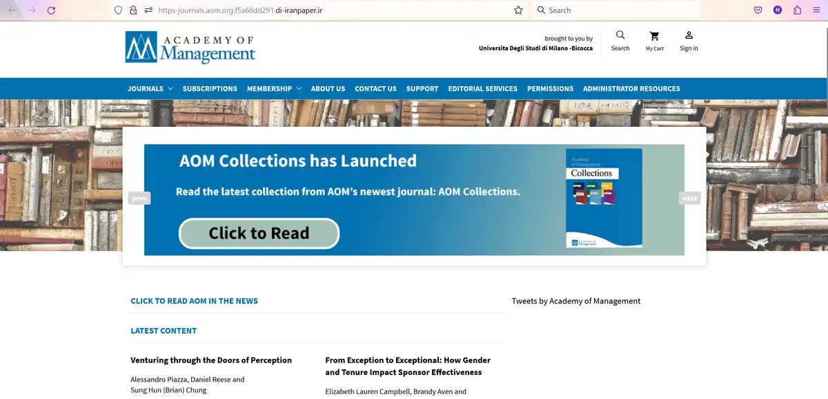 خرید اکانت و دسترسی به پایگاه Academy of Management AOM - ایران پیپر