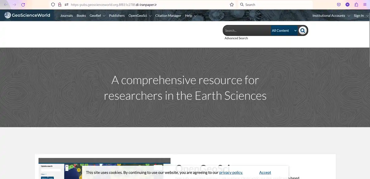 خرید اکانت و دسترسی به پایگاه GeoScienceWorld - ایران پیپر