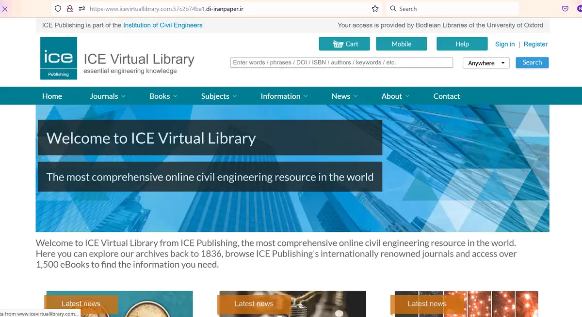 خرید اکانت و دسترسی به پایگاه ICE Virtual Library - ایران پیپر